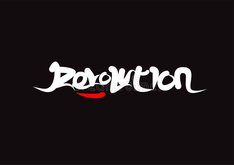 Revolution Lettering Text. Modern Calligraphy Style Vector Illustration ...