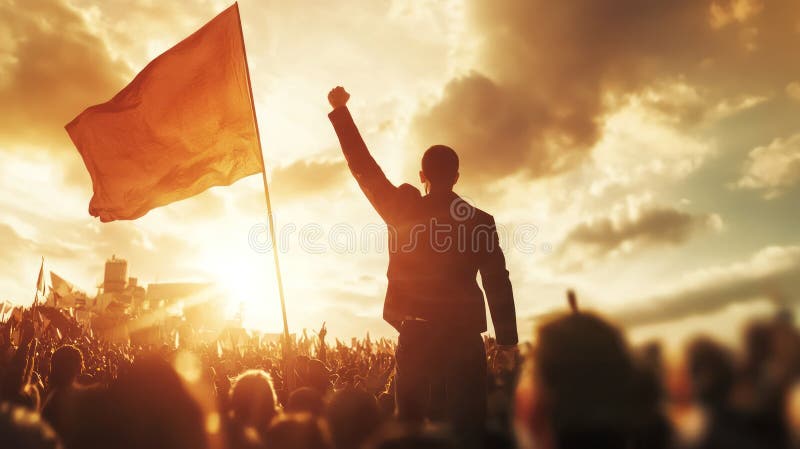 A Revolutionary Leader Giving a Speech To a Crowd, Capturing the ...