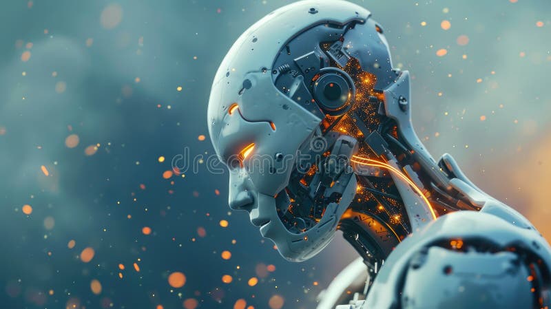 Revolutionary Machine Learning in the Digital Age. Stock Illustration ...