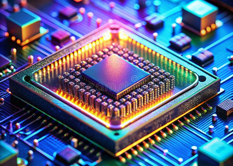 Revolutionary Medical Diagnostic Sensor Chip Closeup View of BioSensors ...