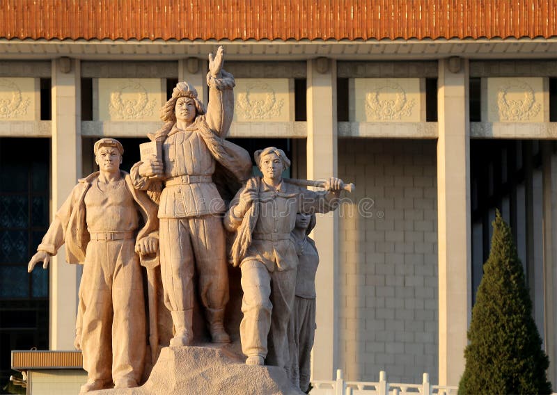 Revolutionary Statues at Tiananmen Square in Beijing, China Stock Image ...