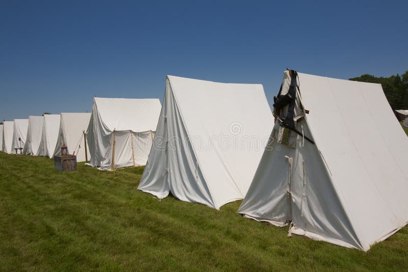 Revolutionary War or War of 1812 Tents Stock Photo - Image of white ...
