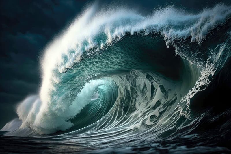 Revolutionary Wave Experience Big Waves. Generative AI Stock ...