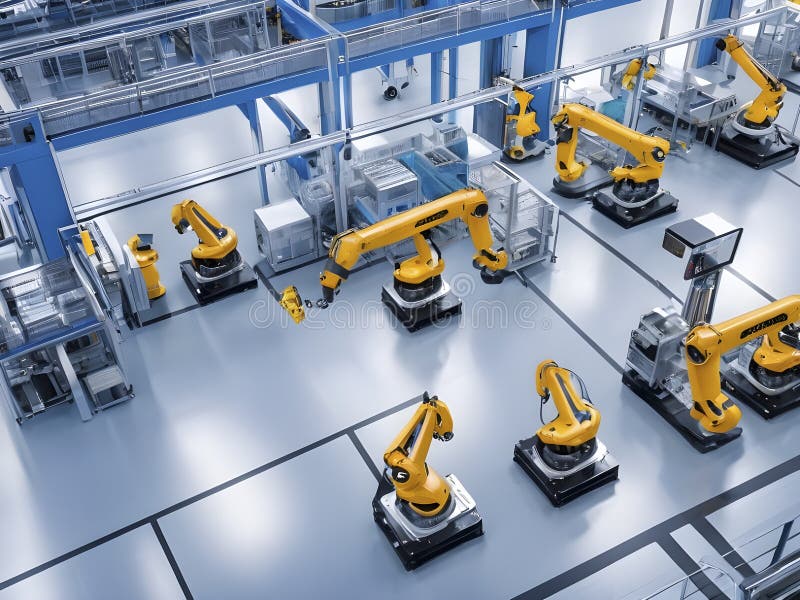Revolutionize Production with AI-Powered Robotics. Stock Photo - Image ...