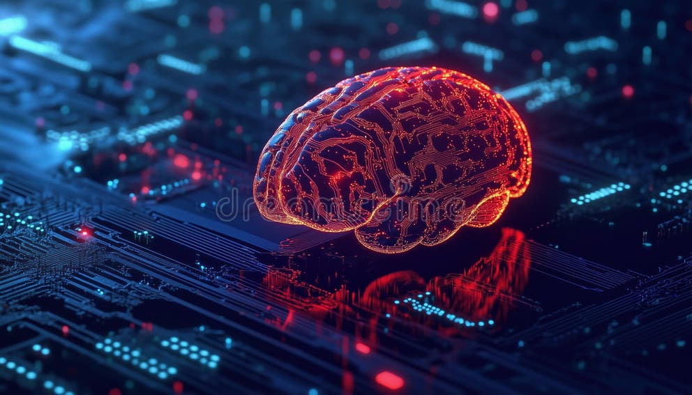 Revolutionizing Technology with Ai Brain Neural Network Supercomputer Stock Photo - Image of ...