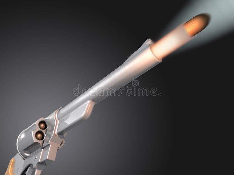 Silver bullet in flight stock illustration. Illustration of battle ...