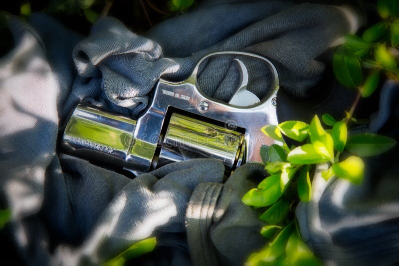 Revolver As Evidence of Crime Stock Image - Image of magnum, handgun ...