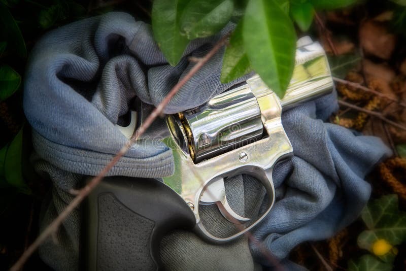 Revolver As Evidence of Crime Stock Photo - Image of defense, pistol ...