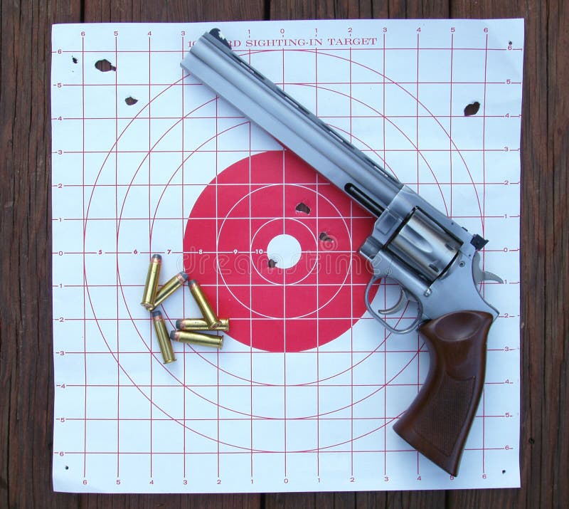 Revolver, Bullets & Target Stock Photo - Image of intention, target: 63538