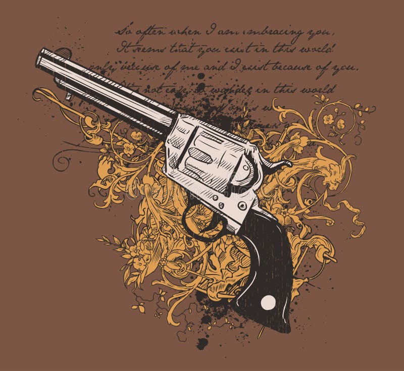 Revolver Design stock vector. Illustration of vintage - 4108089