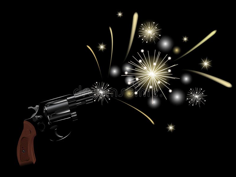 Revolver and explosion stock vector. Illustration of game - 94638164