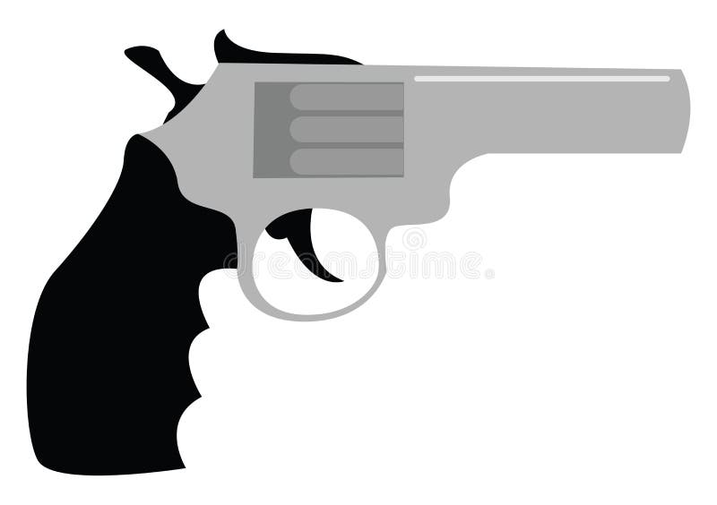 Revolver Gun Front View. Gun in Fist Isolated Stock Vector ...