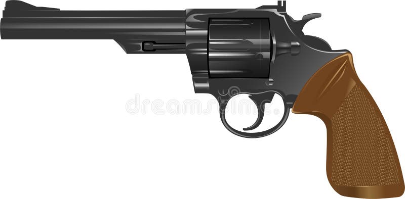 Revolver gun stock vector. Illustration of bullet, pistol - 8940876