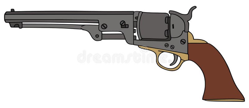 Classic wild west revolver stock vector. Illustration of wild - 99818499