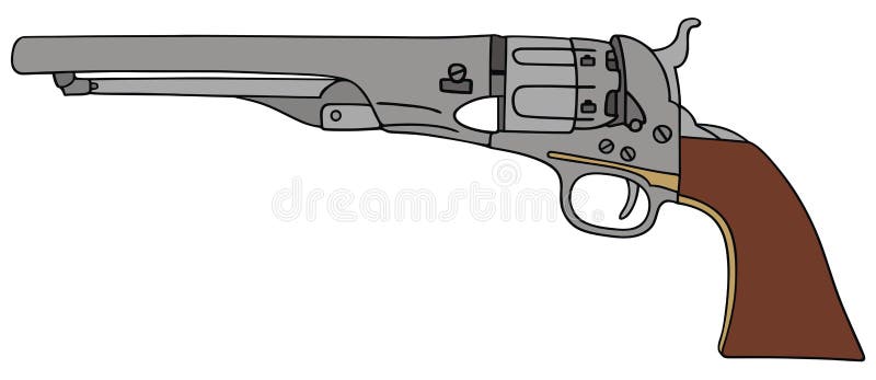 Classic wild west revolver stock vector. Illustration of wild - 99818499