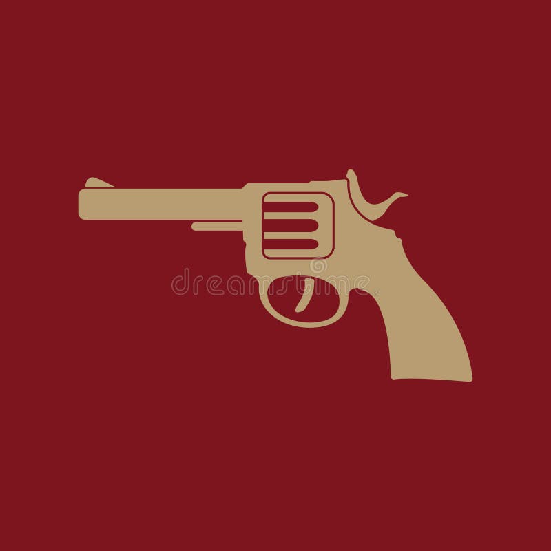 The Gun Icon. Pistol and Handgun, Weapon, Revolver, Shot Symbol Stock ...