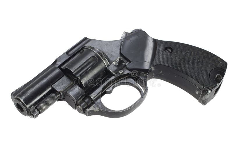 Revolver gun isolated stock photo. Image of firearm - 135756578
