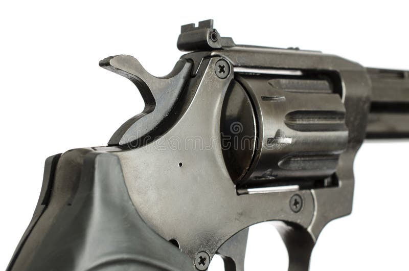 Trommelrevolver Mit Den Patronen Lokalisiert Auf Weißem Hintergrund ...