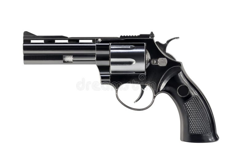 Pistole Nero Moderno Del Revolver Dell'arma Da Fuoco Fotografia Stock ...