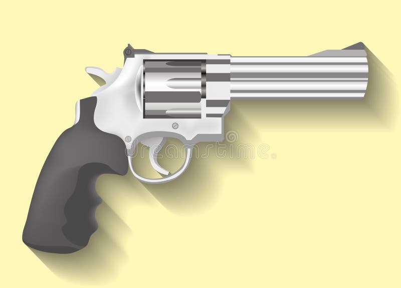 Golden Photo Realistic Revolver Gun Stock Illustrations – 13 Golden ...