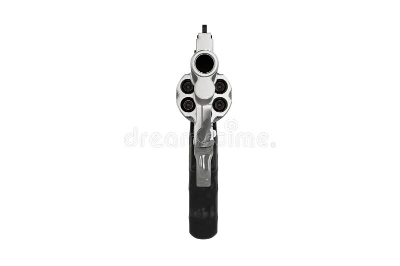Revolver, vue de face image stock. Image du fond, argent - 82126143