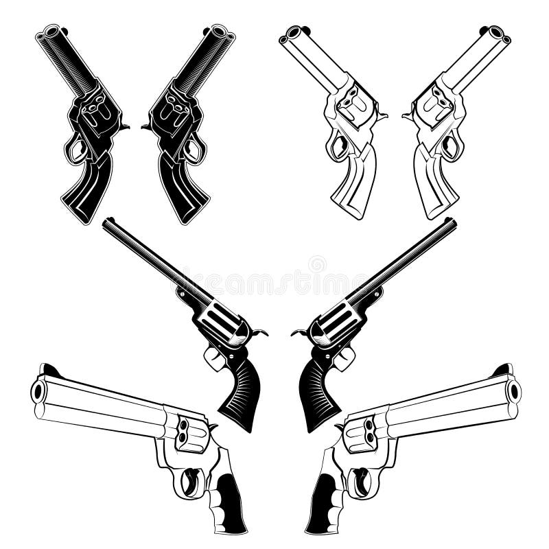Crossed Revolvers Stock Illustrations – 199 Crossed Revolvers Stock ...