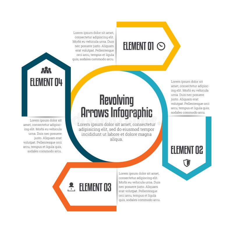 Revolving Arrows Infographic Stock Vector - Illustration of backdrop ...