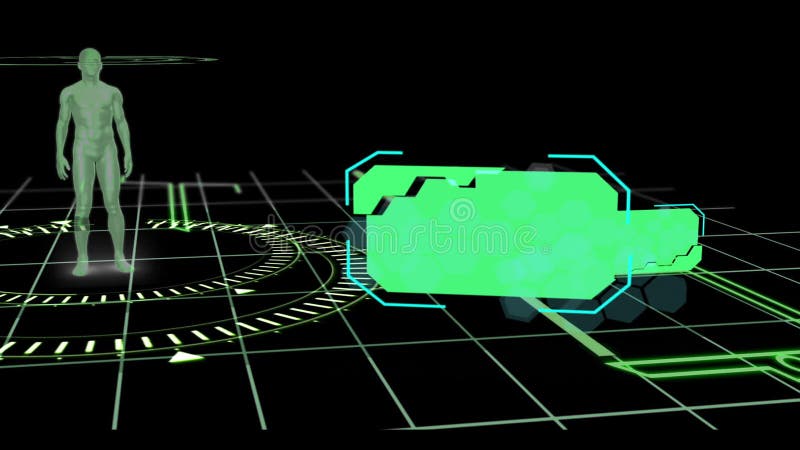 Revolving 3d Human Diagram with Moving Text and Data Stock Video ...
