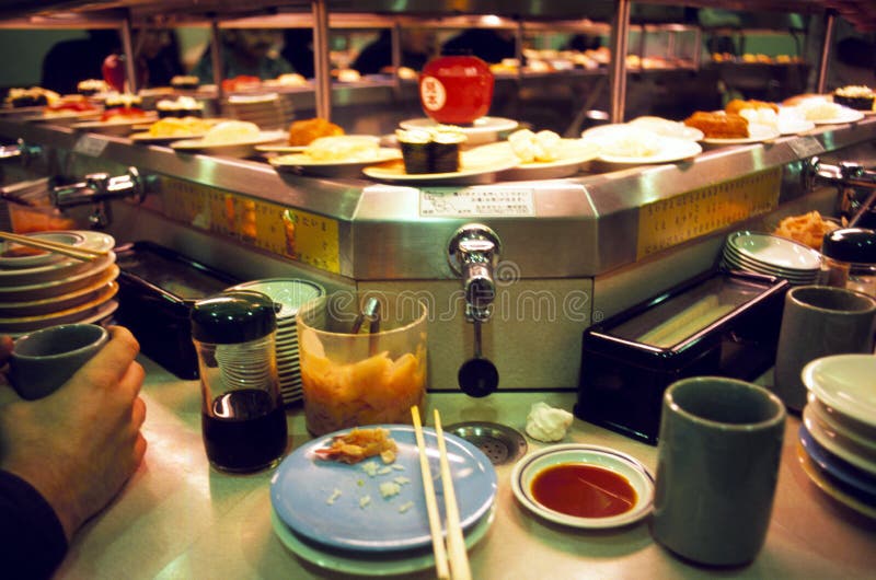 Revolving Sushi Bar in Tokyo Editorial Stock Image - Image of eating ...
