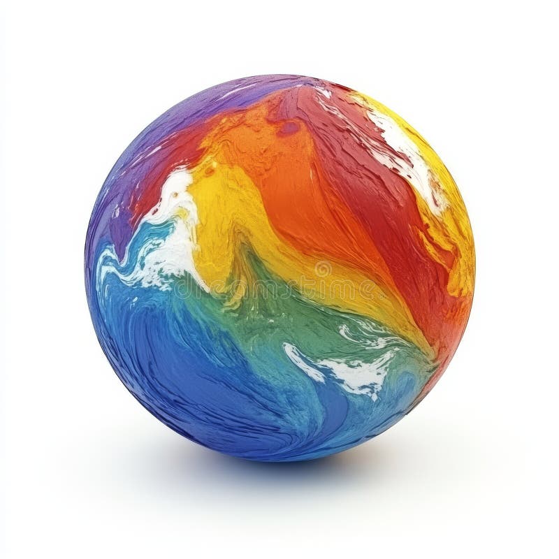 A Revolving World Map Displaying Land and Water, Rotating Against a ...