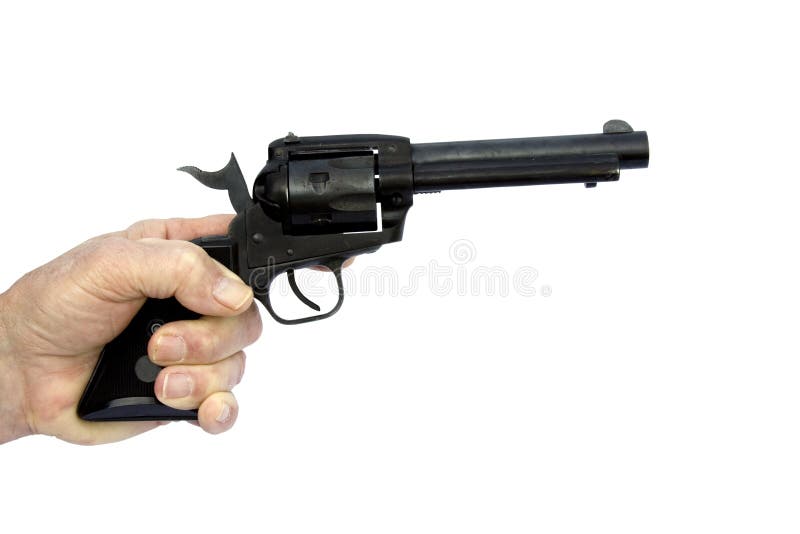 A Man Pointing His Gun Revolver Stock Photo - Image of cowboy, isolated ...
