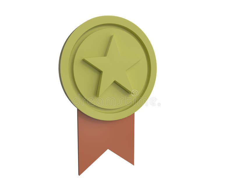 Reward Badge with a Star Icon, Minimal 3d Render Illustration Stock ...