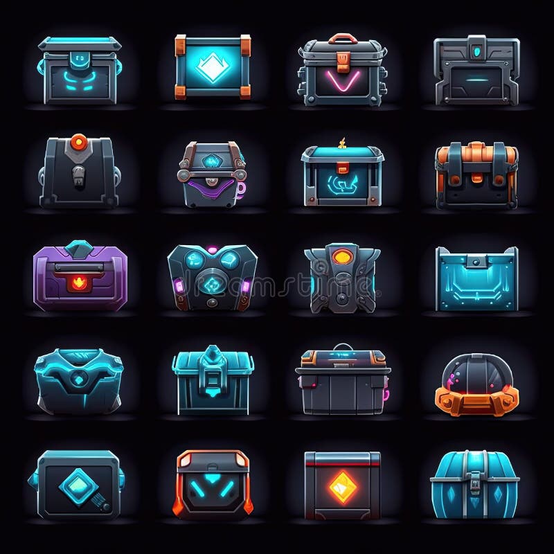Reward Chest Futuristic Game Ai Generated Stock Image - Image of modern ...