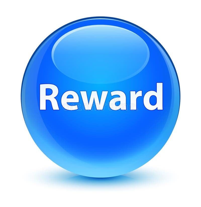 Reward Glassy Cyan Blue Round Button Stock Illustration - Illustration ...