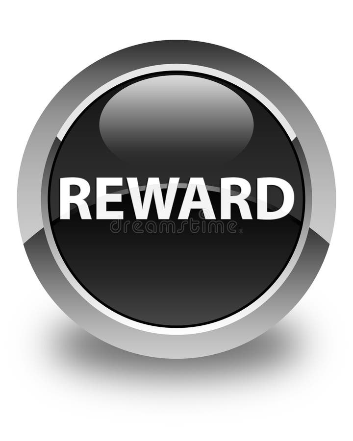 Reward Glossy Black Round Button Stock Illustration - Illustration of ...