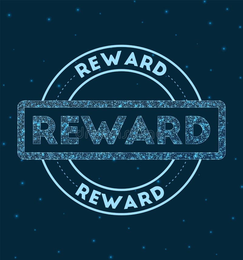 Reward. Glowing Round Badge Stock Vector - Illustration of badge ...