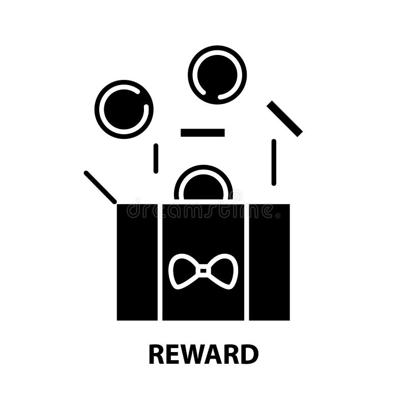 Reward Icon, Black Vector Sign with Editable Strokes, Concept ...