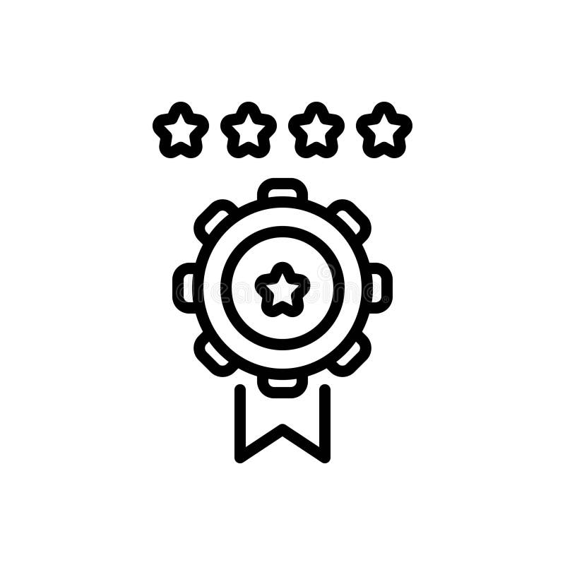 Black Line Icon for Reward, Medal and Success Stock Illustration ...