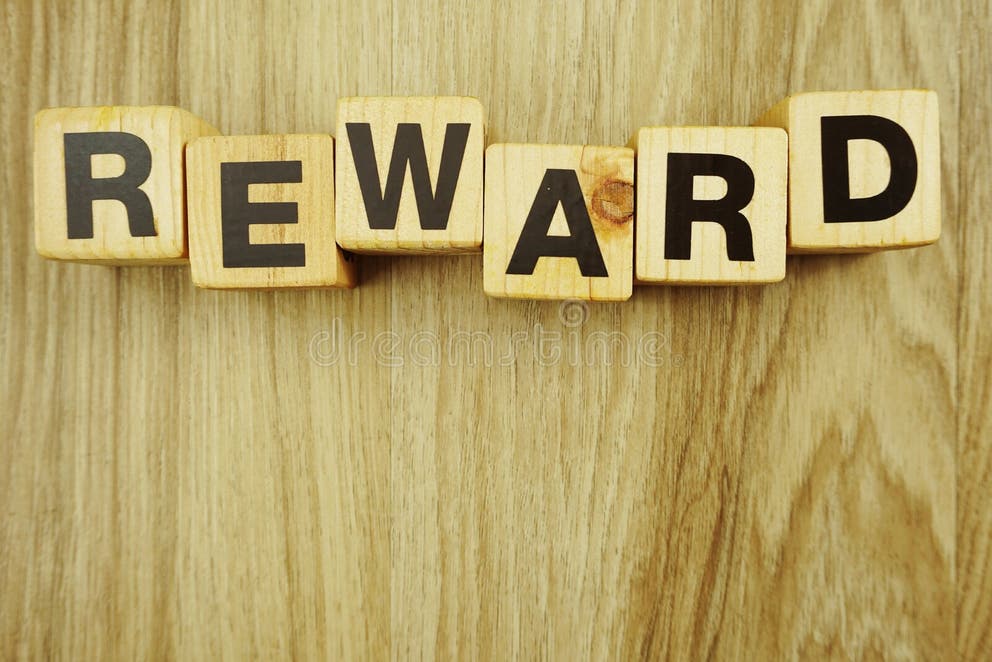 Reward Letters Word Alphabet on Wooden Background Stock Image - Image ...