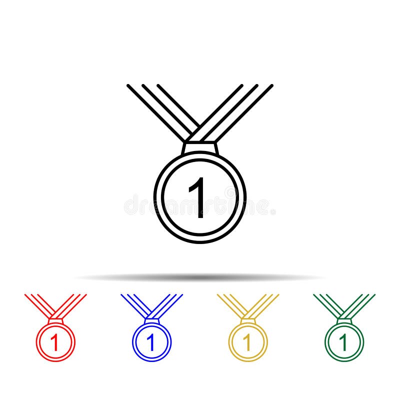 Reward Multi Color Style Icon Simple Thin Line Outline Vector Of Web