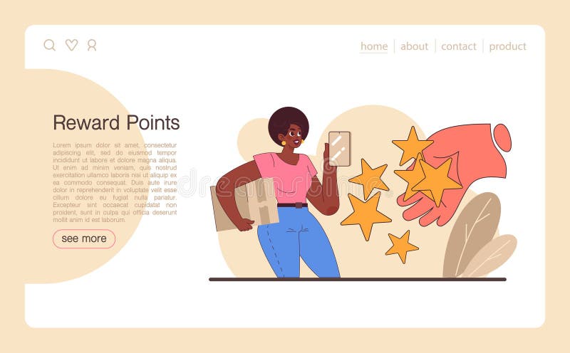 Reward Points Loyalty Program Web Banner or Landing Page. Commercial ...