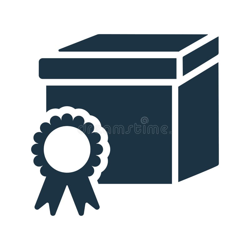 Reward, Prize Box Black Icon Stock Illustration - Illustration of ...