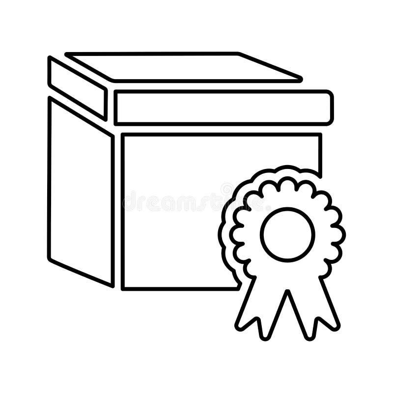 Reward, Prize Box Outline Icon. Line Art Vector Stock Illustration ...