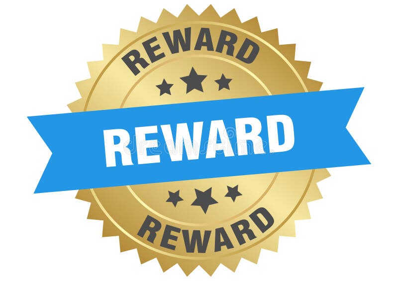 Reward. Reward Round Blue and Gold Label Isolated on Transparent ...