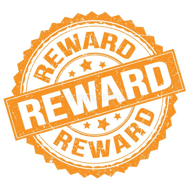 REWARD Text on Orange Round Stamp Sign Stock Illustration ...