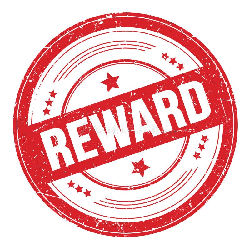 REWARD Text on Red Round Grungy Stamp Stock Illustration - Illustration ...