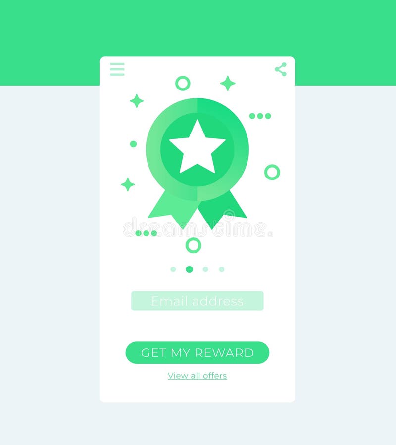 Rewards App, Mobile Ui Design in Vector Stock Vector - Illustration of ...