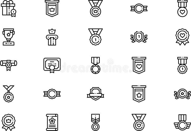 Rewards and Badges Icons Collection is a Vector Illustration with ...