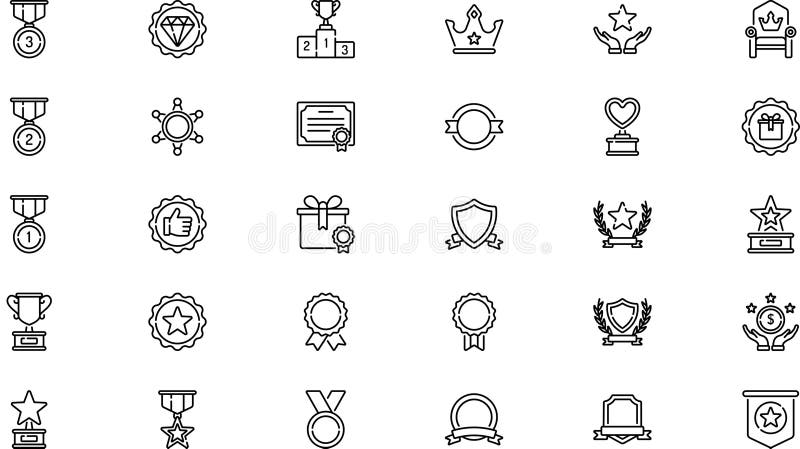 Rewards Badges Icons High-Quality Vector Icons Collection with Editable ...