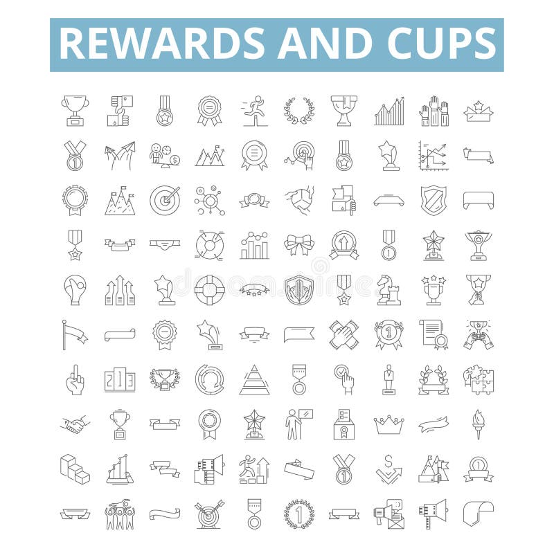 Rewards and Cups Icons, Line Symbols, Web Signs, Vector Set, Isolated ... Rewards and Cups Icons, Line Symbols, Web Signs, Vector Set, Isolated ...
